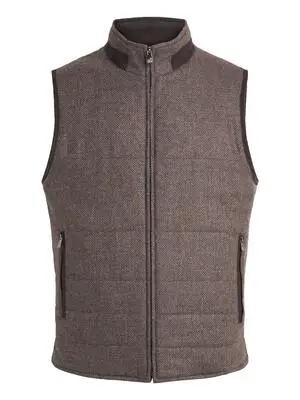 Corneliani Wool-cashmere Reversible Padded Gilet - Brown