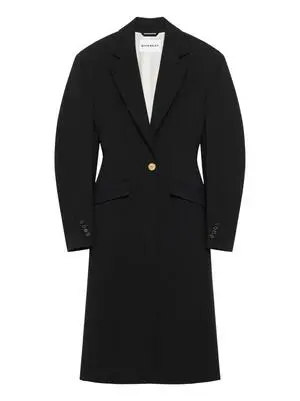 Givenchy Cocoon Fitted Coat In Wool - Black