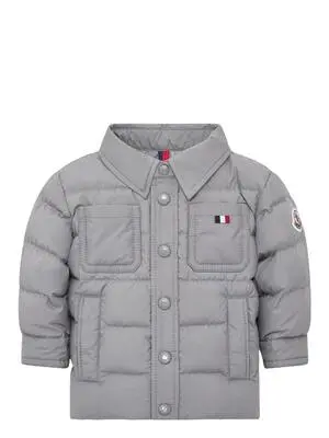 Moncler Kaelen Quilted Down Jacket With Logo Detail - Grey