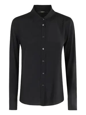 Seventy Single-breasted Button-down Shirt With Lapel Collar - Black