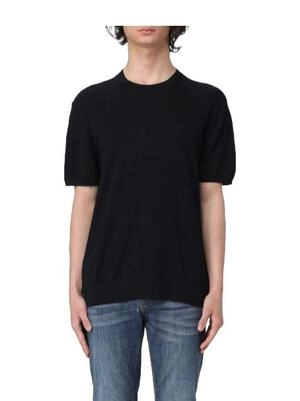 Armani Exchange Crew-neck Fine-knit T-shirt - Black