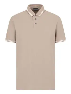 Emporio Armani Placed-logo Jersey Polo Shirt - Brown