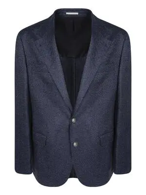 Brunello Cucinelli Long-sleeve Blazer With Lapel Collar - Black