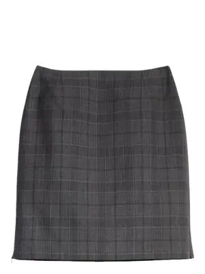 Gucci Gucci Checked Fine Wool Mini Skirt Gray/beige