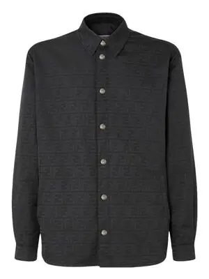 Fendi Ff Zucca Jacquard Nylon Blouson - Black