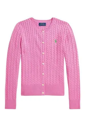 Polo Ralph Lauren Long-sleeved Knitted Cardigan With Logo Embroidery - Pink