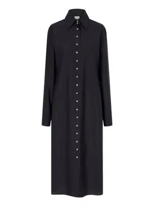Khaite Classic Collar Shirt Dress - Black