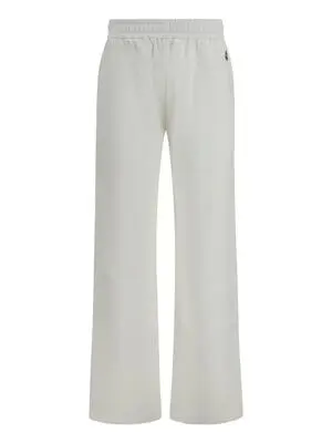 Moncler Wide-leg Athletic Pants With Logo Patch - White