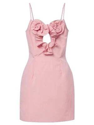 Magda Butrym Floral Applique Mini Dress - Pink