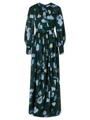 Erdem Floral Print Maxi Dress - Green