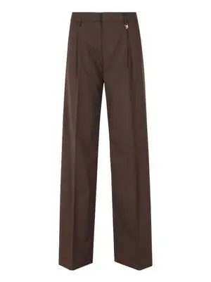 DONDUP Pleated Palazzo Pants - Chocolate
