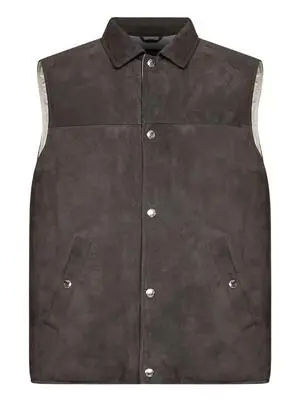 Brunello Cucinelli Sleeveless Buttoned Vest - Grey
