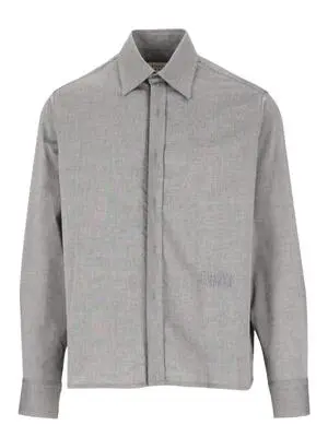 MAISON MARGIELA Zip-fastening Numeric Signature Shirt - Gray