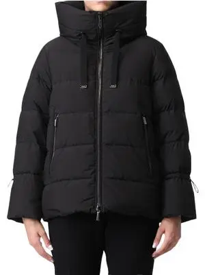 MOORER Down Jacket With Drawstring Hood - Black