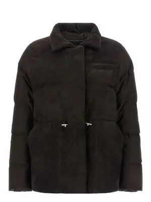 Kiton Brushed Panel Drawstring Down Jacket - Brown