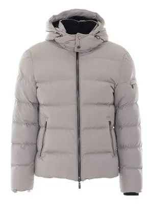 MOORER Long-sleeved Padded Jacket With Hood - Gray