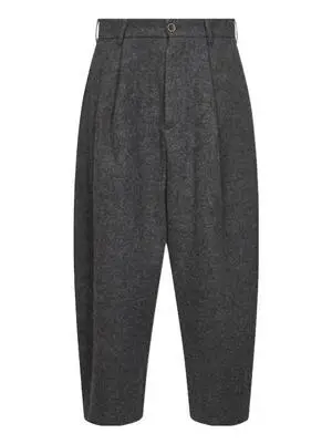 UMA WANG Pleated Trousers With Belt Loops - Grey