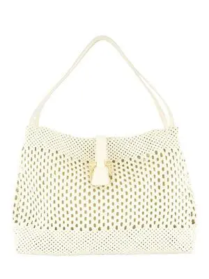 FERRAGAMO Large Woven Tote Bag - Cream