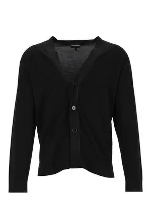 Emporio Armani V-neck Buttoned Cardigan - Black