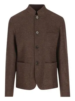 Loro Piana Cashmere Stand Collar Coat - Brown