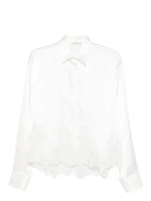 Ermanno Scervino Lace-trimmed Satin Shirt - White
