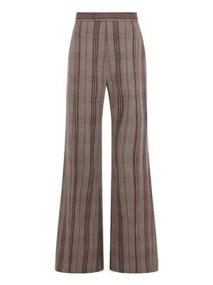VIVIENNE WESTWOOD Wide-leg Checked Trousers - Brown