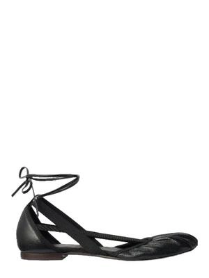 LEMAIRE Flat Pedille Ballerinas In Goat Leather - Black