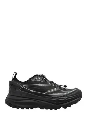 Hoka One One Round Toe Lace-up Sneakers - Black