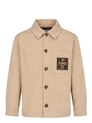 Fendi Long Sleeve Collared Jacket - Nude