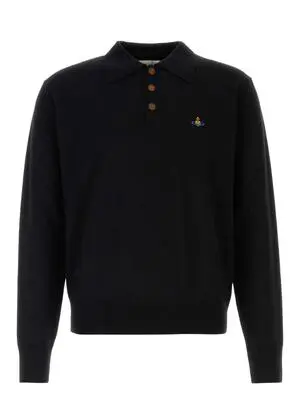 VIVIENNE WESTWOOD Mark Long-sleeve Polo Shirt - Black