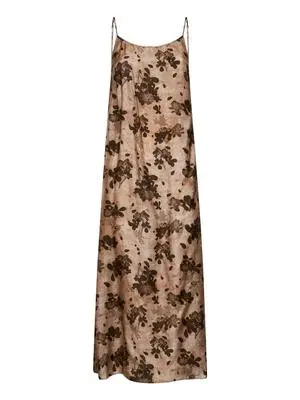 UMA WANG Sleeveless Dress With Spaghetti Straps - Brown