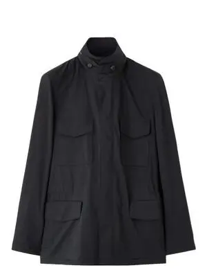 Loro Piana Traveler Field Jacket With Stowaway Hood - Navy Blue