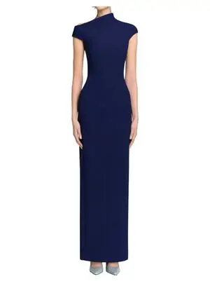 Solace Asymmetrical Dress - Navy Blue