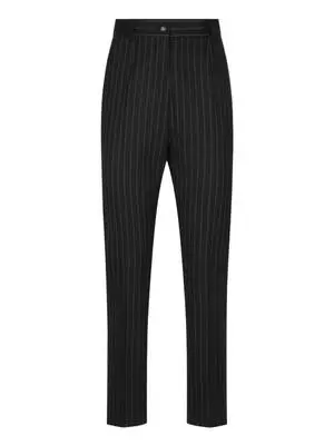 Dolce & Gabbana Tailored Pinstripe Wool Pants - Black