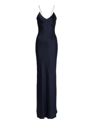 NILI LOTAN Nili Lotan Cami Silk Satin Slip Dress Blue