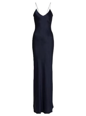 NILI LOTAN Cami Silk Satin Slip Dress - Blue