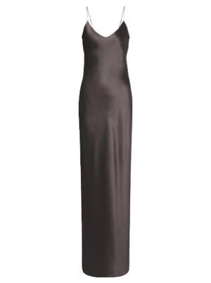 NILI LOTAN Nili Lotan Silk Satin Cami Slip Dress Gray