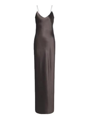 NILI LOTAN Nili Lotan Silk Satin Cami Slip Dress Grey
