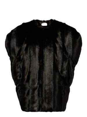 Magda Butrym Oversized Fur Vest - Brown