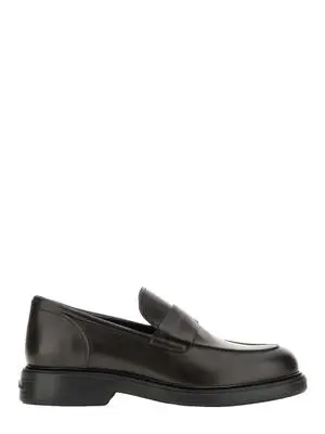 Hogan Brushed Leather Loafers - Brown