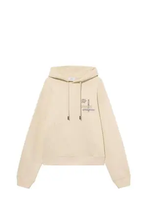 Off-White Long Sleeve Hooded Sweatshirt - Nude