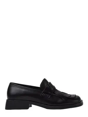 Camper Leather Moccasins With Fringed Detail - Black