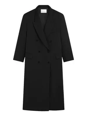 THE FRANKIE SHOP Double-breasted Long Coat - Black