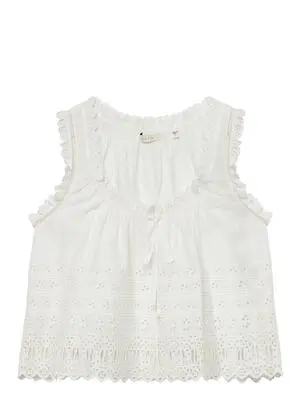 DÔEN Toussine Eyelet Cotton Top - Salt