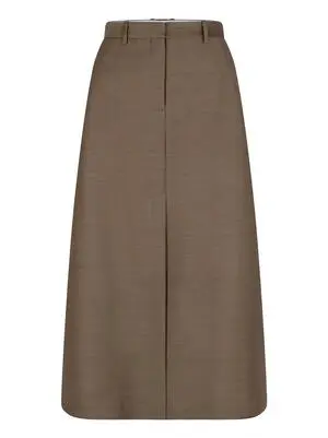 HEIRLOME Midi Skirt With Slit - Olive