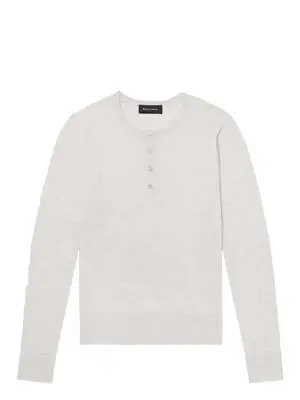 WALES BONNER Nile Ribbed Wool Henley T-shirt - Ivory
