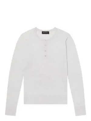 WALES BONNER Nile Ribbed Wool Henley T-shirt - Neutrals