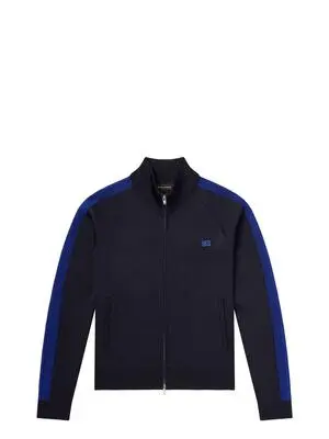 WALES BONNER Tide Logo-embroidered Striped Jersey Sweatshirt - Navy