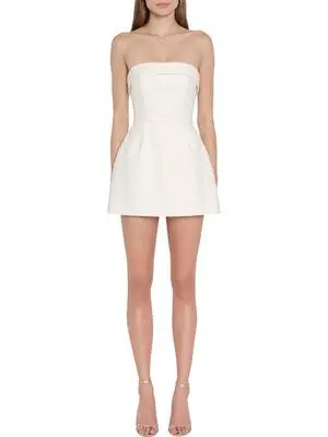 Amanda Uprichard Strapless A-line Skort Romper - Ivory