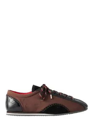 WALES BONNER Paris Trainer Leather-trimmed Shell Sneakers - Brown